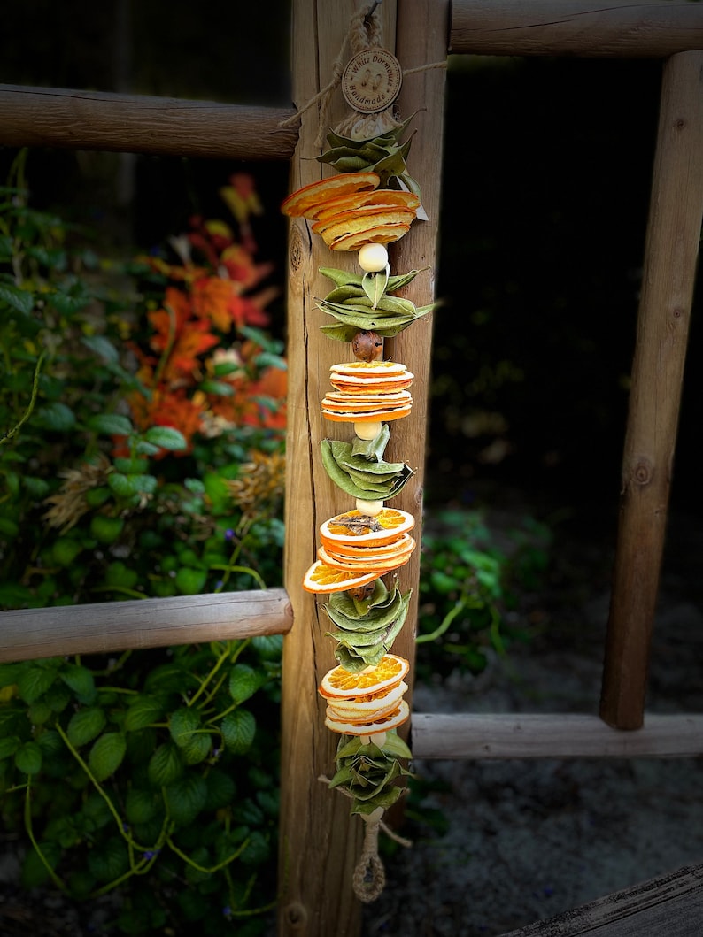 Dried Fruit Garland Handmade Baked Orange Slices Lemon Bay Rum Leaves ...