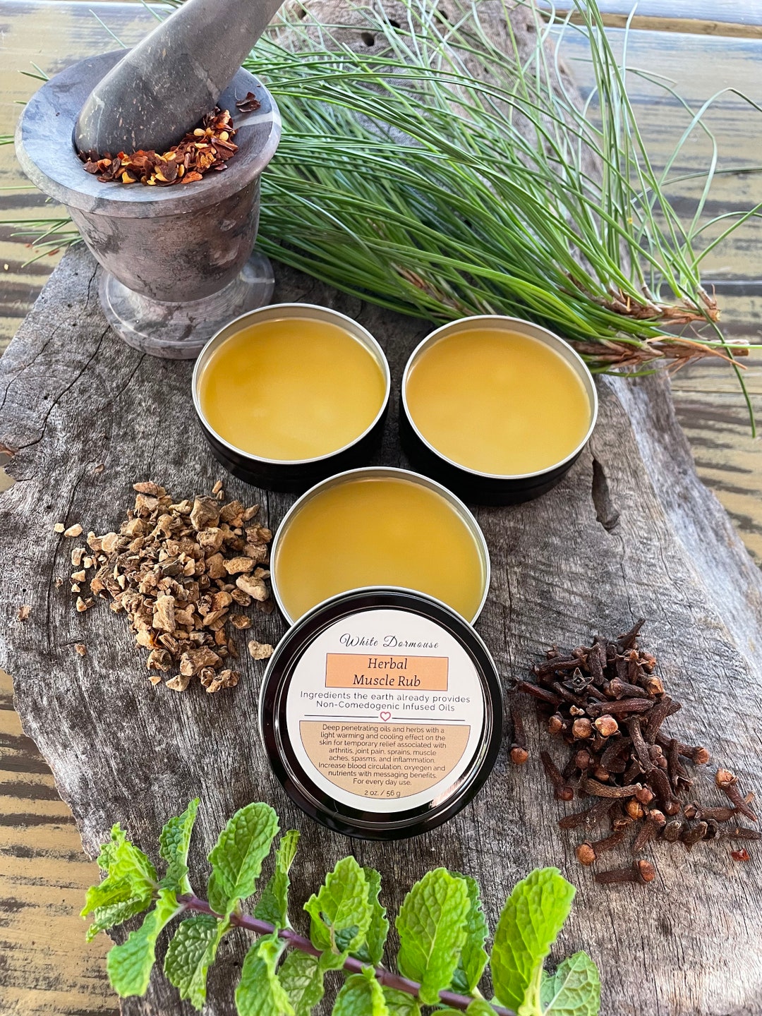 Muscle Rub Infused Oils and Herbs Non-comedogenic Organic Yellow ...