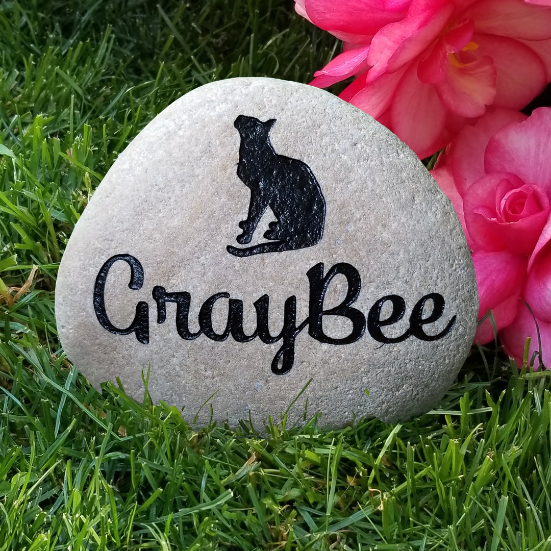 Engraved Pet Memorial Stone for the Loss of a Cat. Handmade in Canada ...