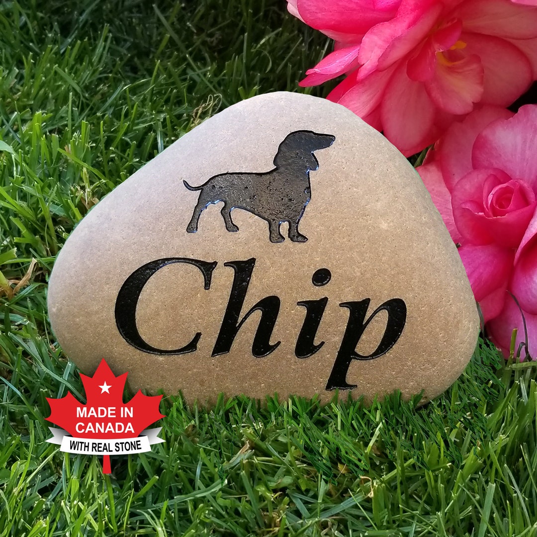 Pet Memorial Stone. Natural River Rock Pet Headstone. Custom Dog ...