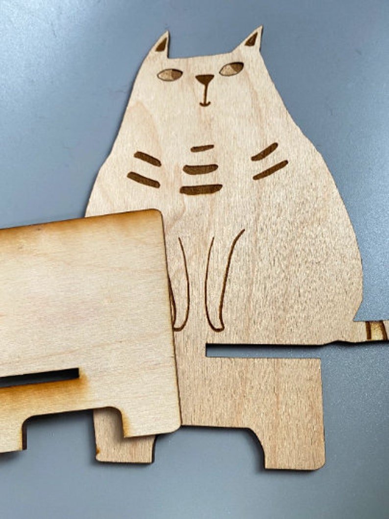 Cat Phone Stand Laser Cut SVG File Downloadable Template, Stand iPhone ...