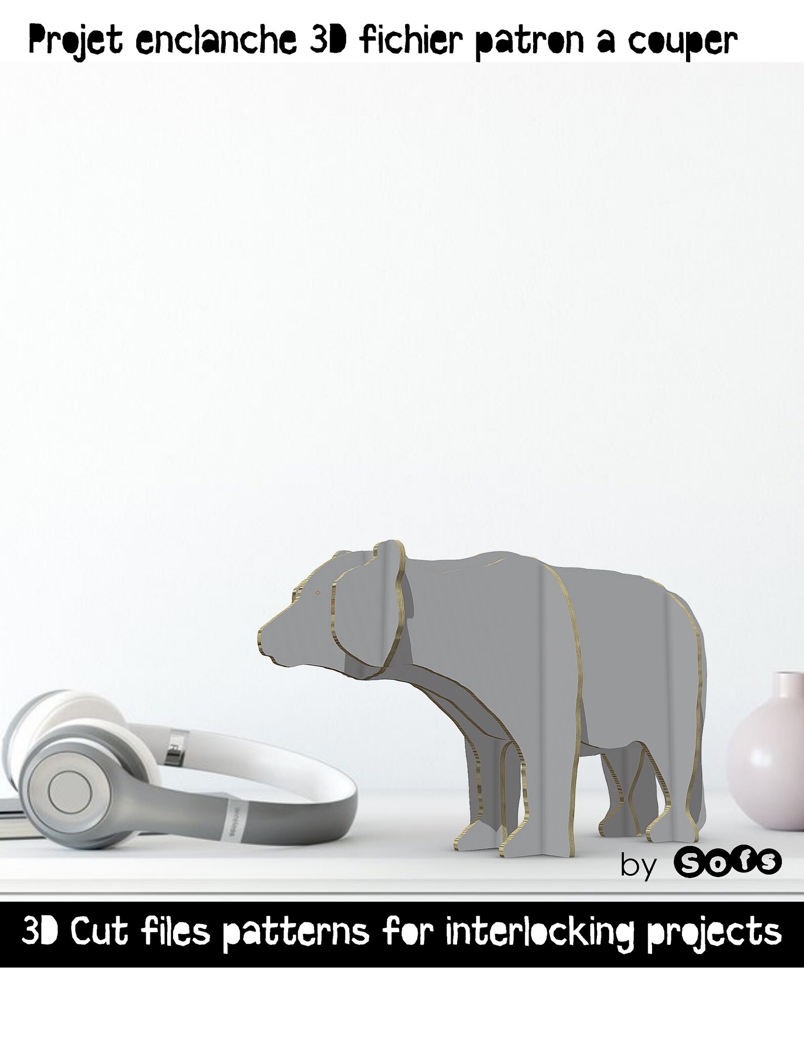 Bear 3D Cut File. Digital Downloadable PDF and 3D SVG Cut Files. Use ...