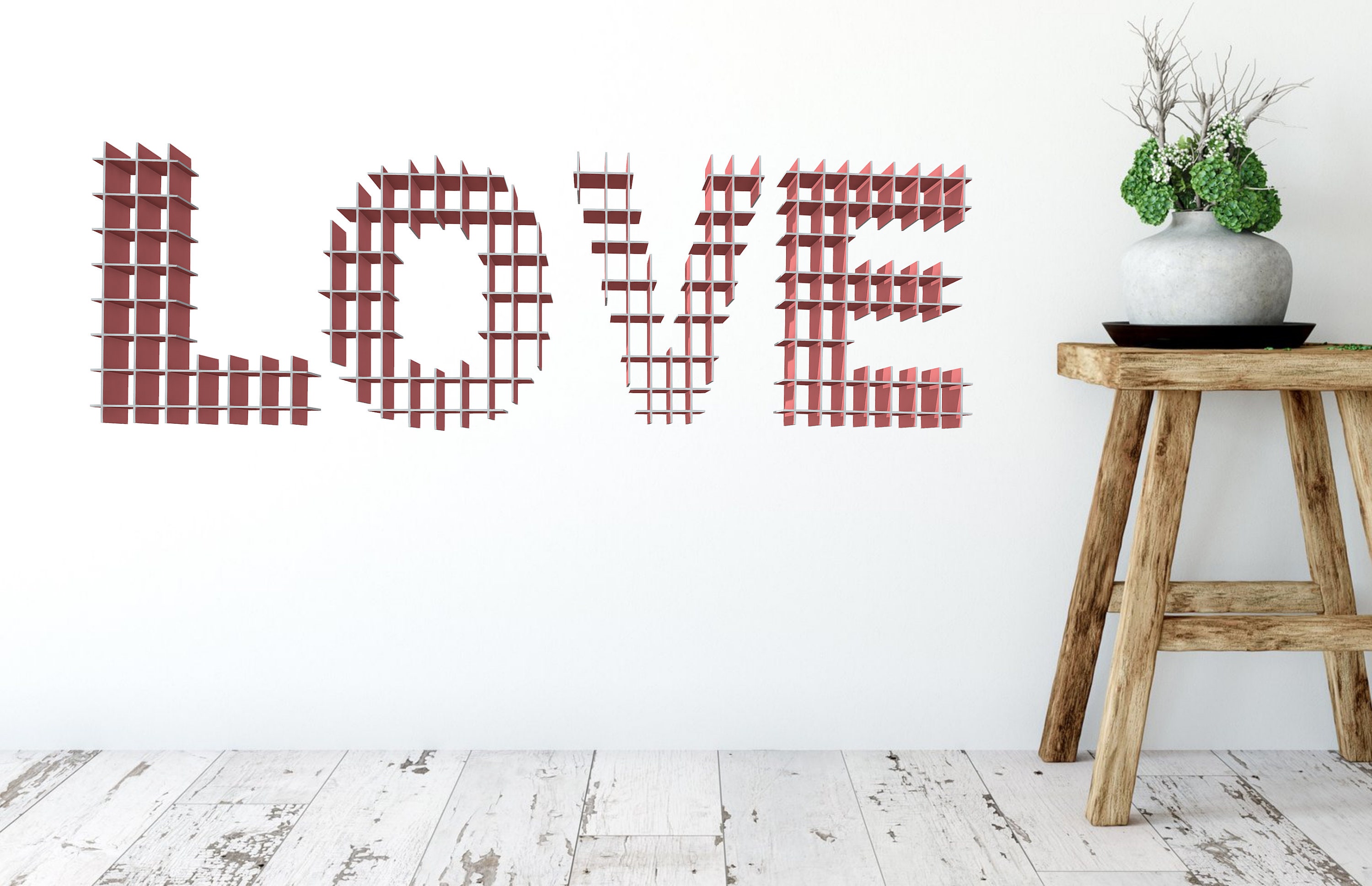 3D Letters Laser Cut File 16 Inches Letters: LOVE Template. Digital ...