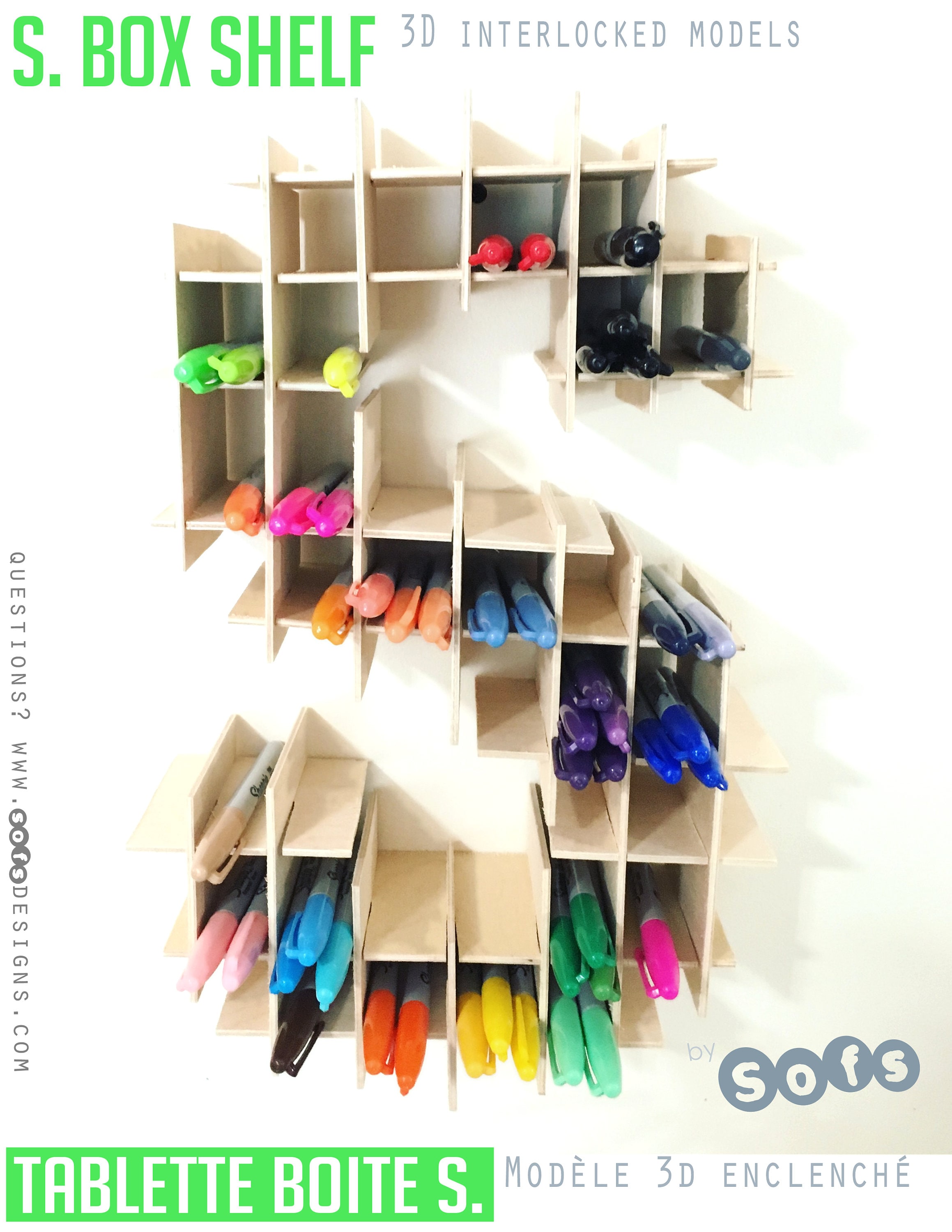 3D Alphabet Shelf S, SVG Files Template. Digital Download Template DIY ...