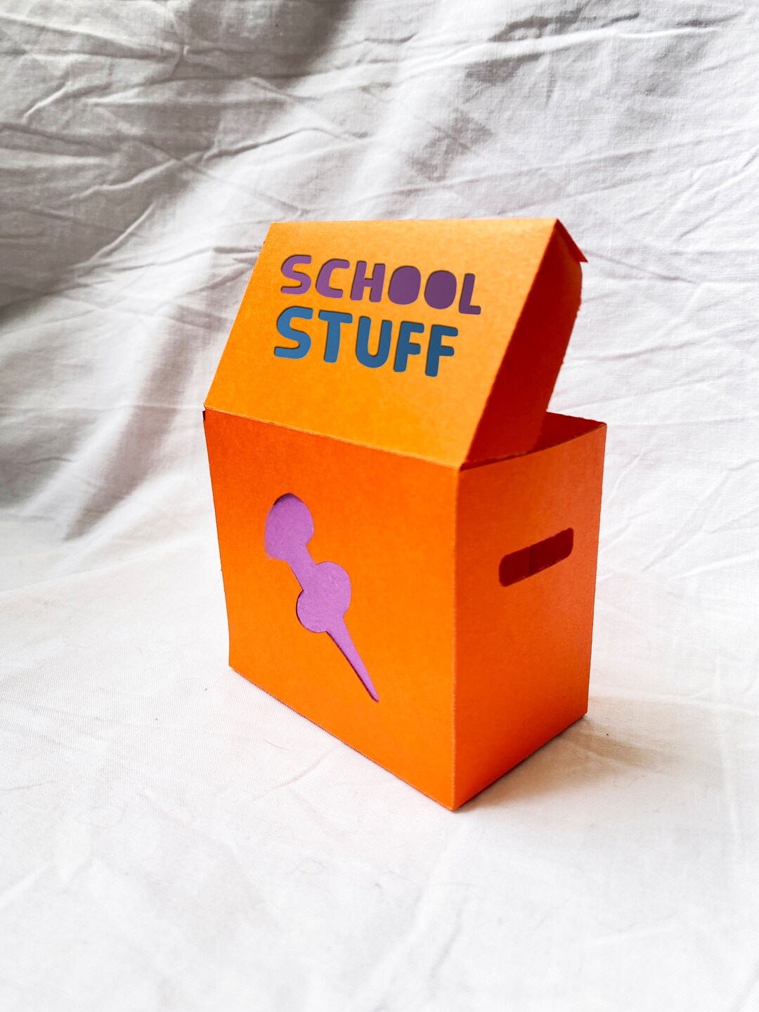 School Supplies Box 3D Papercraft. You Get Pdf SVG DXF Digital File ...