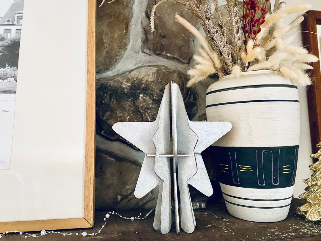 Standing Star Cut File, PDF SVG Digital Download Template DIY Sculpture ...