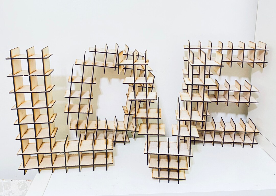 3D Letters Laser Cut File 16 Inches Letters: LOVE Template. Digital ...