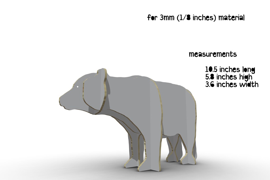 Bear 3D Cut File. Digital Downloadable PDF and 3D SVG Cut Files. Use ...