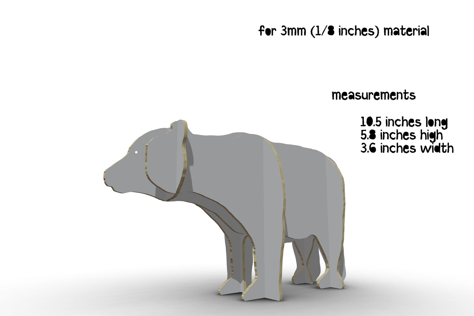 Bear 3D Cut File. Digital Downloadable PDF and 3D SVG Cut Files. Use ...