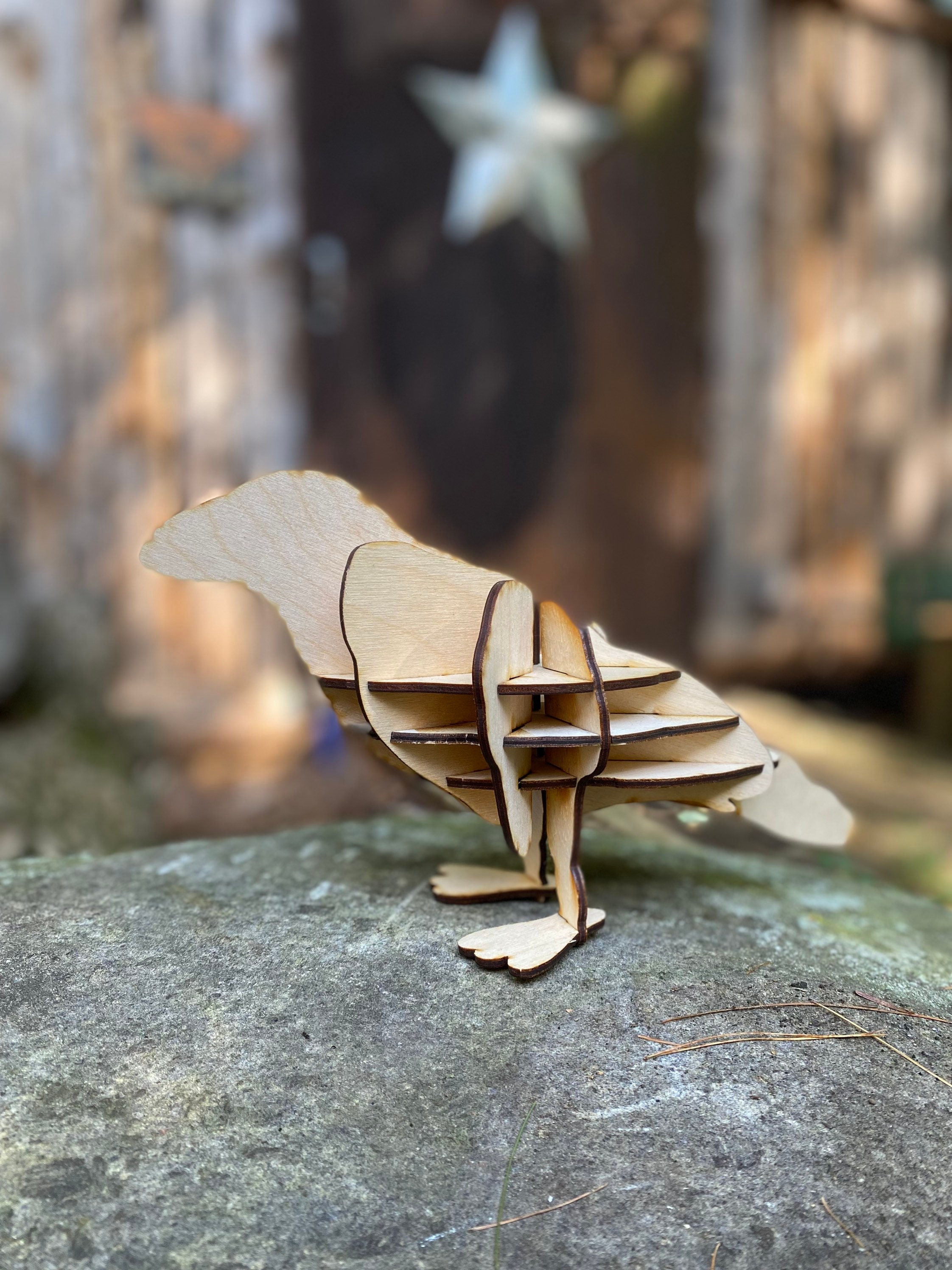 Crow 3D Laser Cut File Template. Digital Downloadable PDF, SVG Template ...