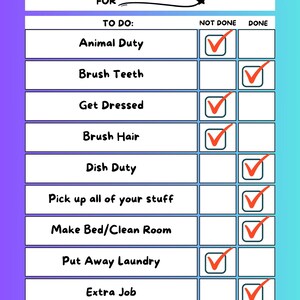 Customizable BEST Velcro Chore Chart for Kids - Etsy