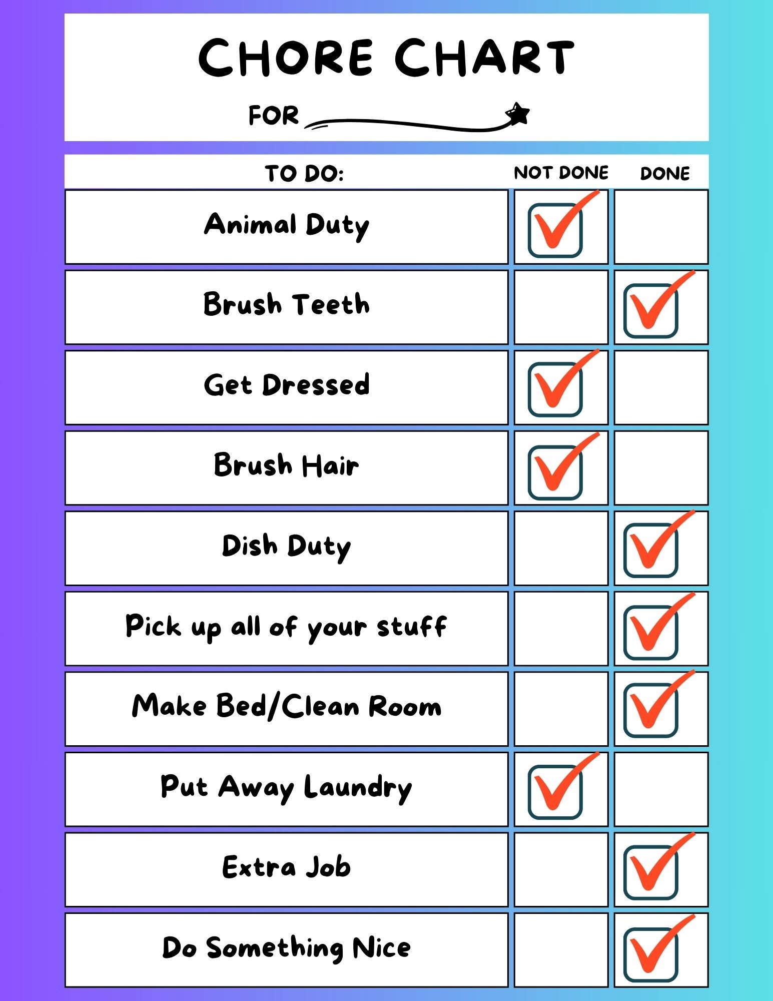 Customizable BEST Velcro Chore Chart for Kids - Etsy