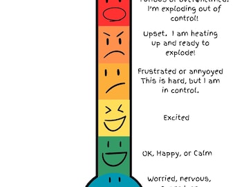 PRINTABLE Feelings Thermometer for Kids, Feelings Chart, Calm Corner ...