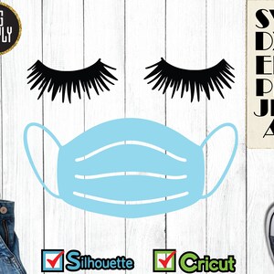 Face Mask in Fashion Face SVG, Awareness SVG Cut File Vinyl Decal for ...