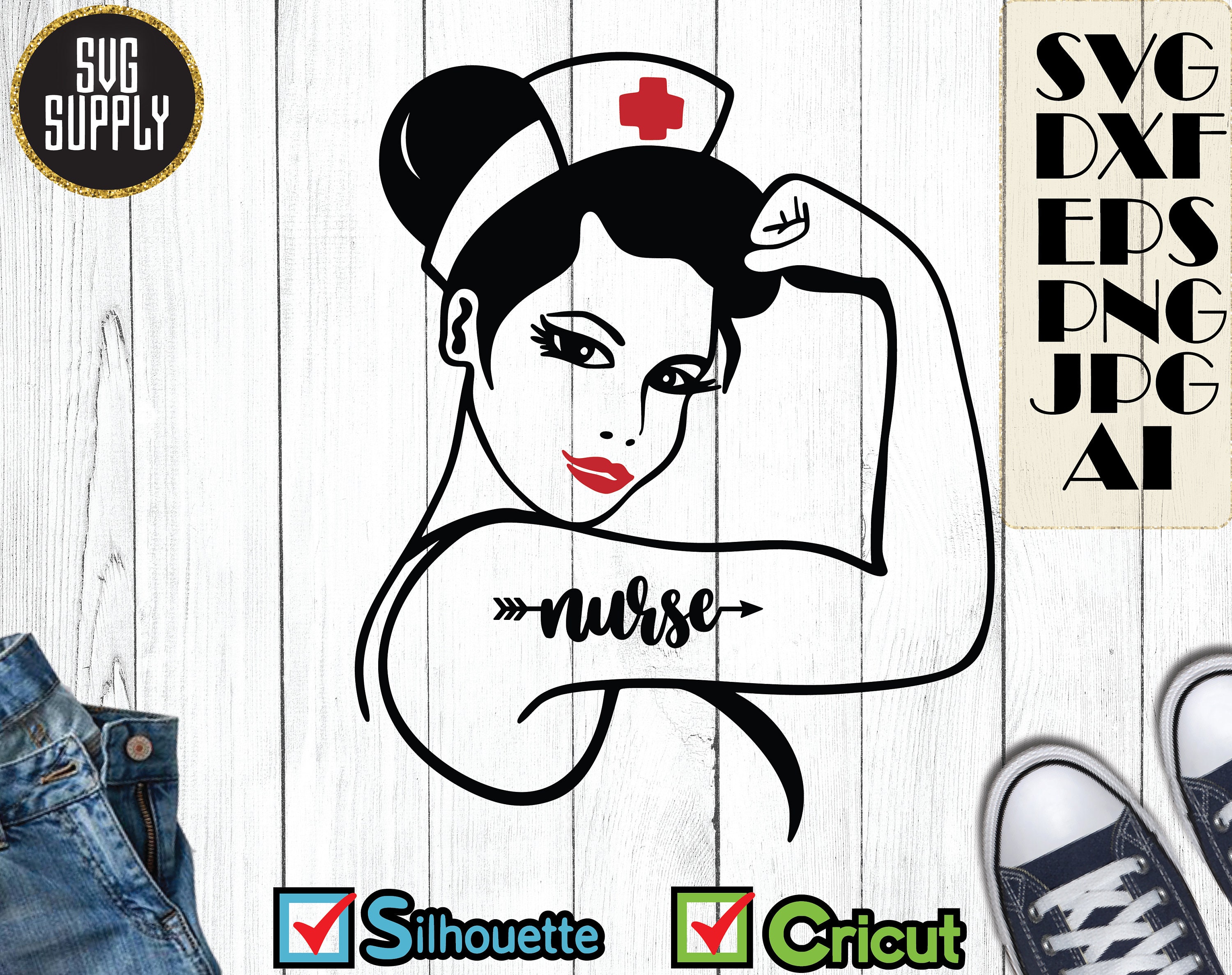 Nurse Svg, Strong Nurse SVG Cut File Vinyl Decal for Silhouette Cricut ...