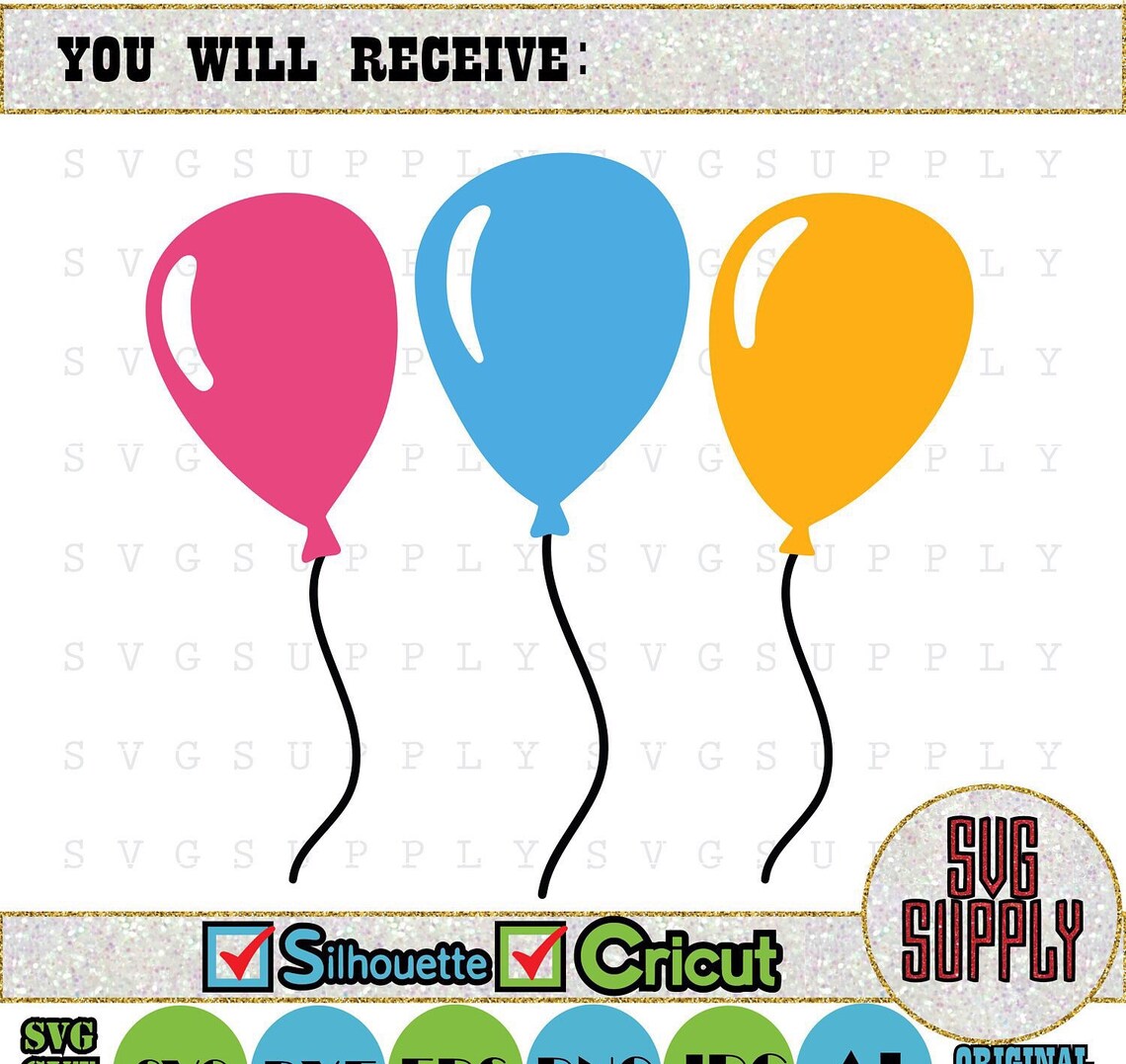 Balloons SVG, Balloon SVG Cut File Vinyl Decal for Silhouette Cameo ...