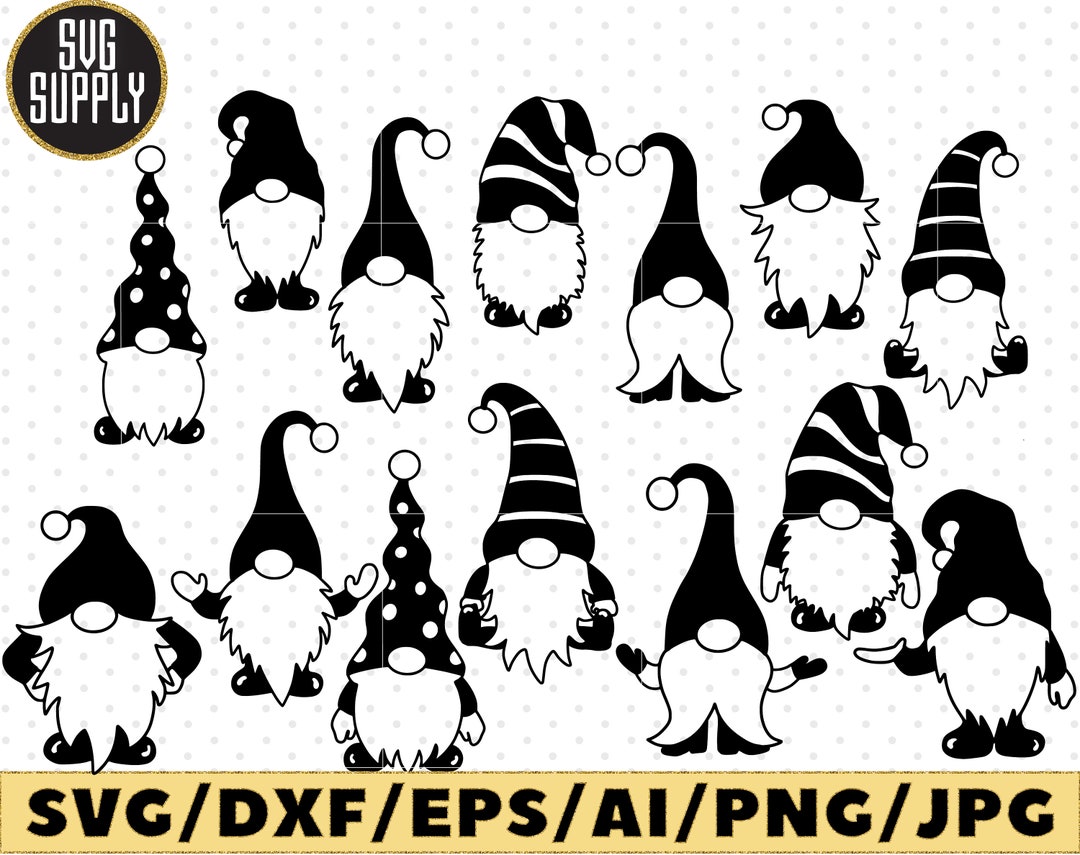 Gnome Bundle SVG Gnomies SVG Cut File for Silhouette Cameo Cricut Iron ...