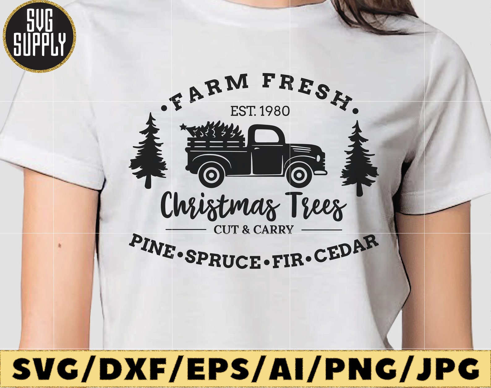 Christmas Tree Truck SVG Farm Fresh SVG Cut File Vinyl Decal - Etsy