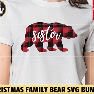 Christmas Family Bear SVG Bundle, Buffalo Plaid Bear SVG, Christmas Svg ...