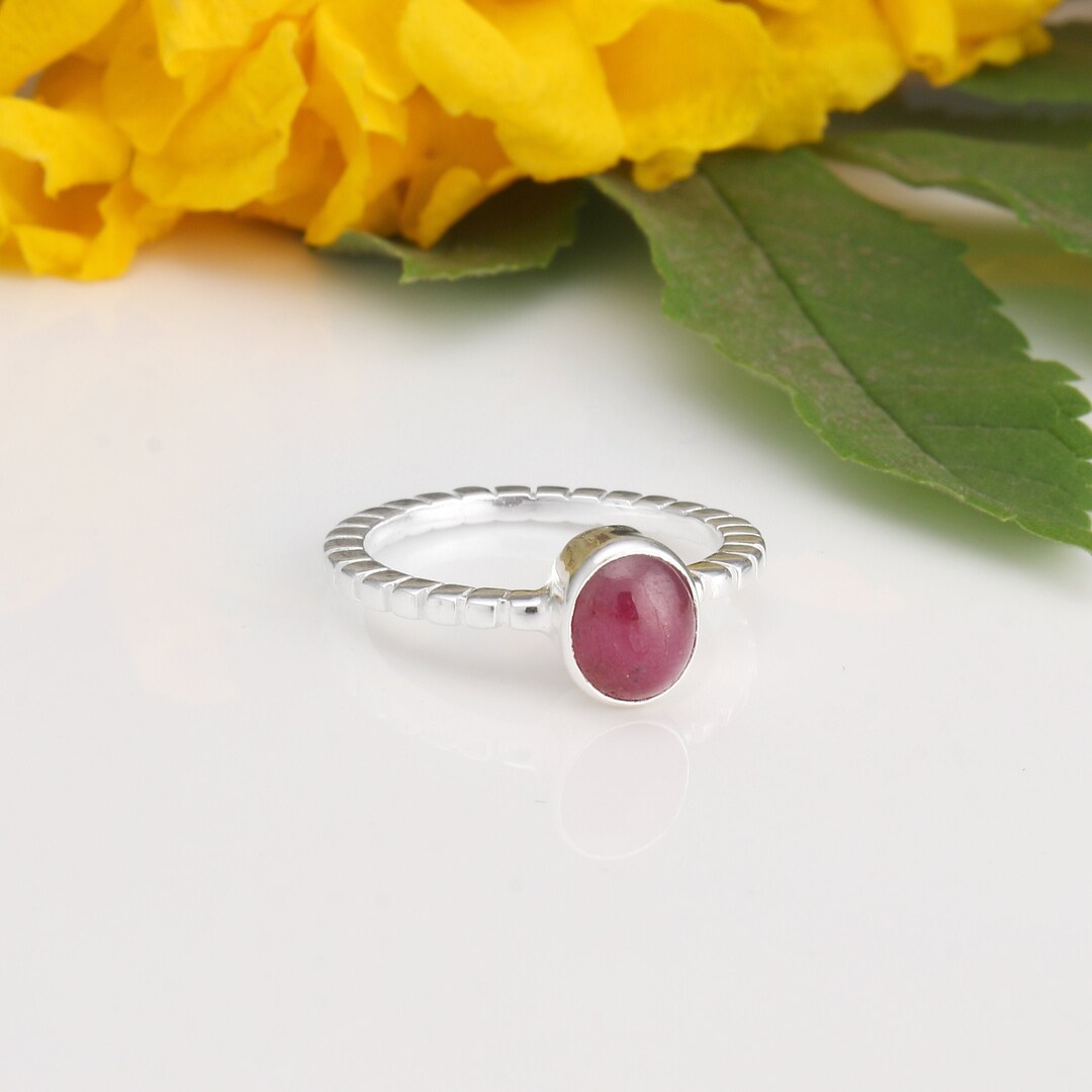Natural Ruby Sterling Silver Gemstone Ring,unisex Rings,birthstone Ring,wedding Ring,engagement ...