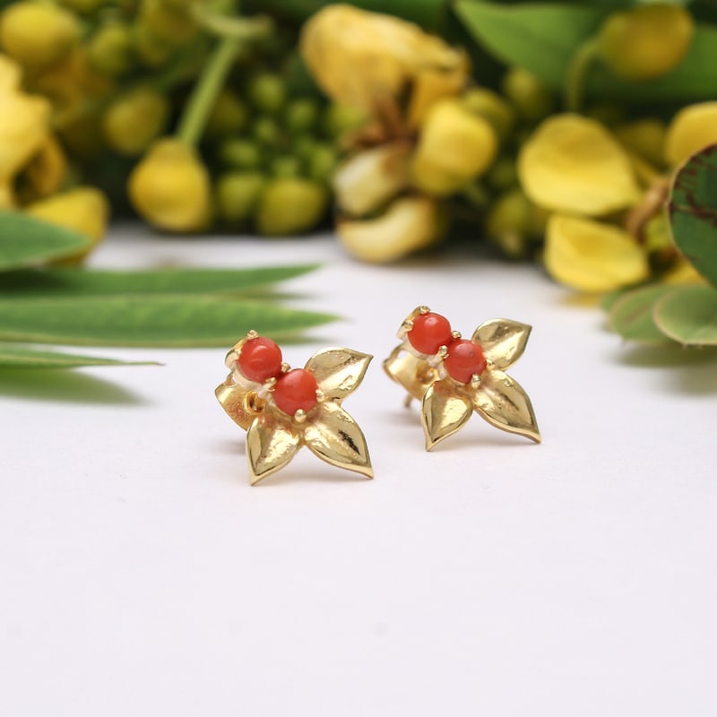 Coral Earrings - Etsy