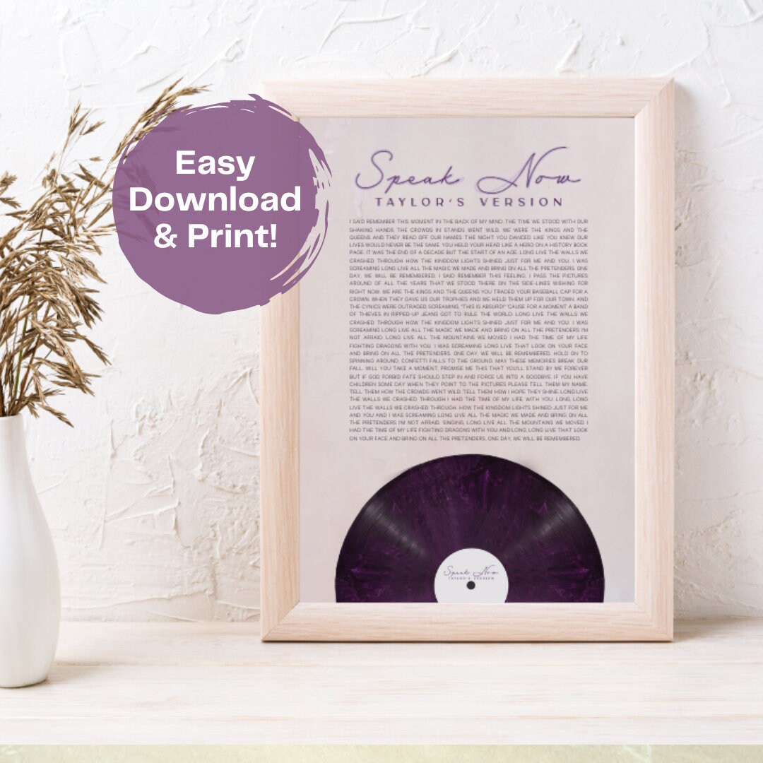 Taylor Swift Speak Now taylor's Version Poster Longlive Digital ...