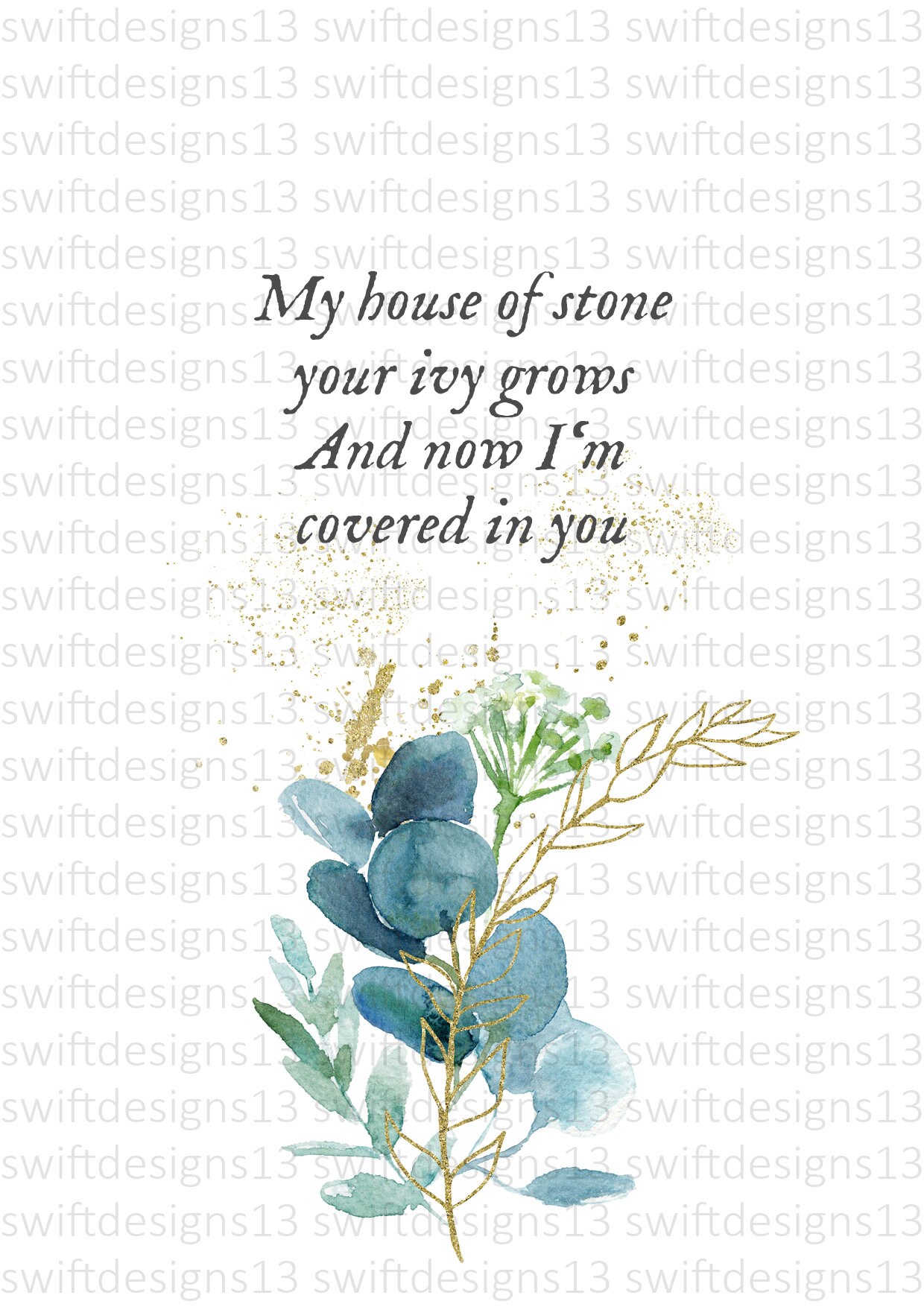 Taylor Swift Evermore Song ivy Digital Download Poster Printable Art ...