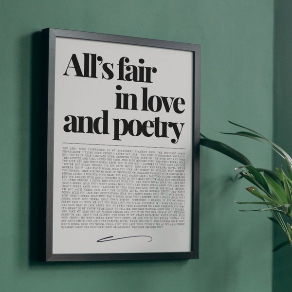 All's Fair in Love and Poetry Prints - Etsy