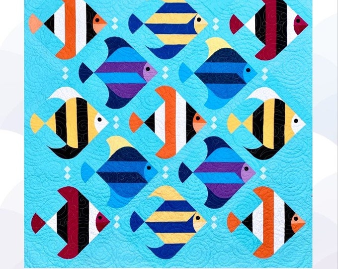 Festive Tiles Modern Quilt Pattern Digital PDF Mosaic Tile Block Throw ...