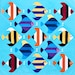 Swim School Quilt Pattern - PDF Digital Throw Size Modern Tropical Fish ...