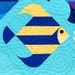 Swim School Quilt Pattern - PDF Digital Throw Size Modern Tropical Fish ...