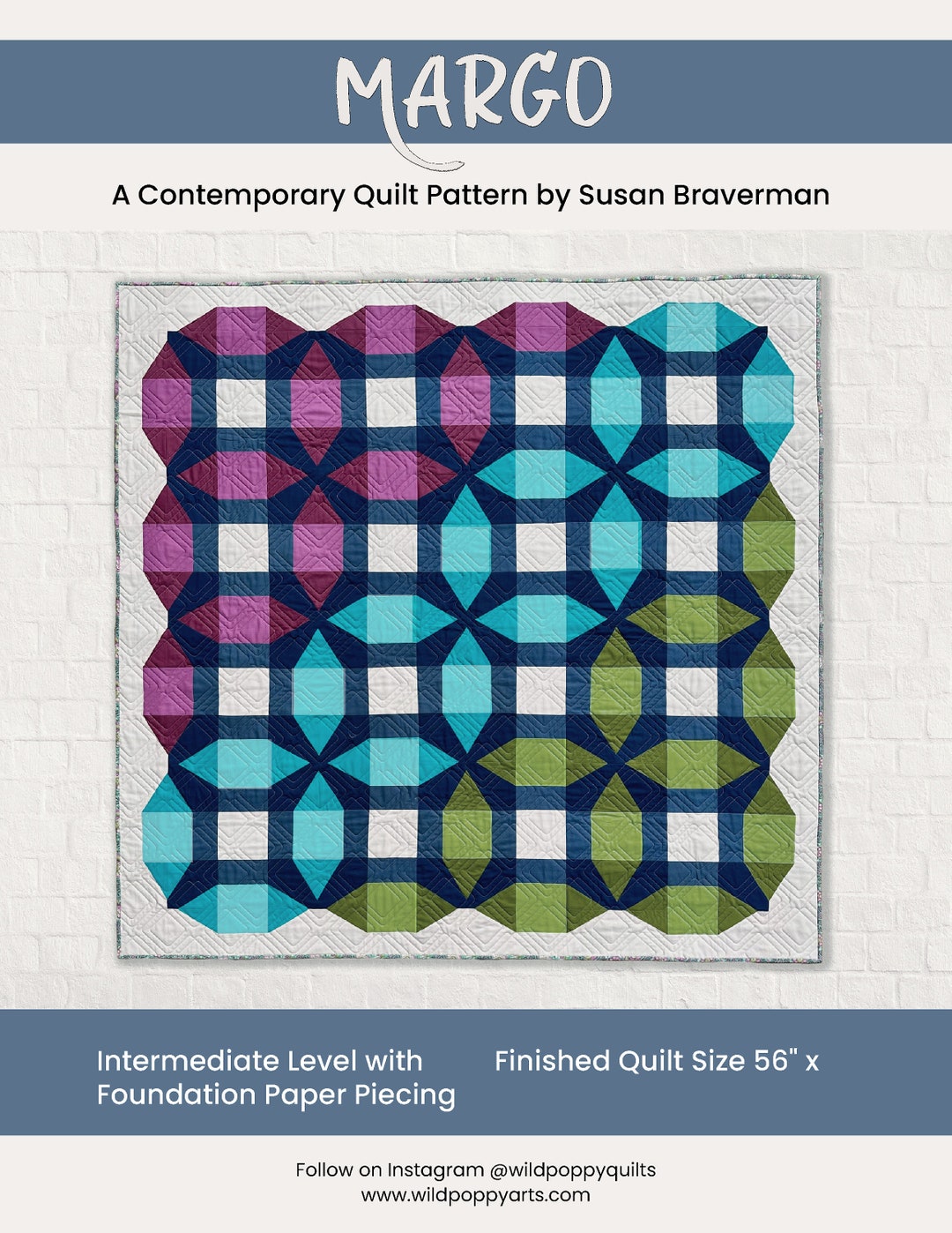 Margo Modern Quilt Pattern PDF Digital Throw Size - Etsy Australia
