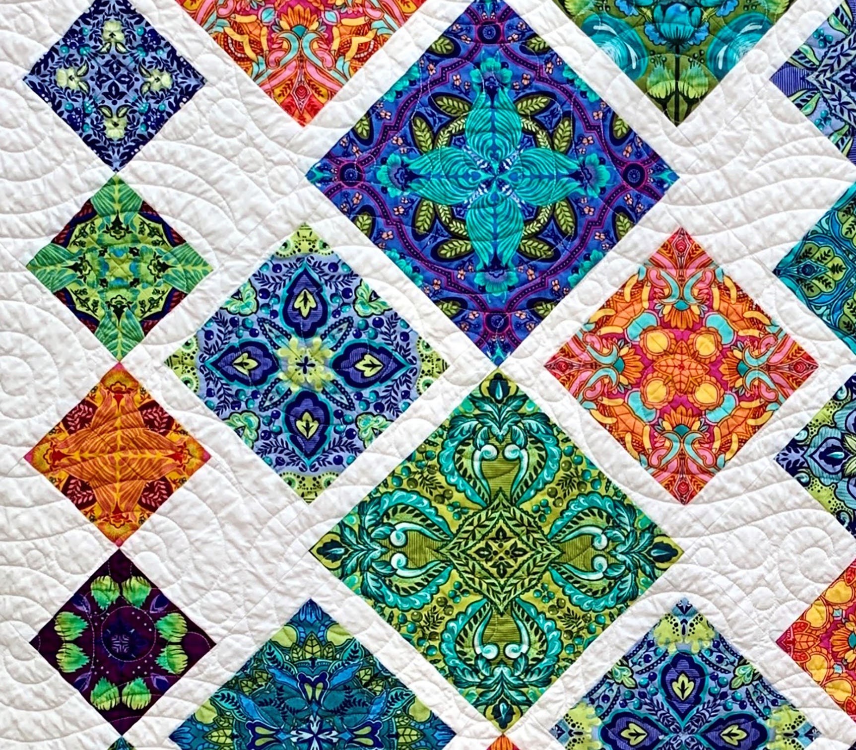 Festive Tiles Modern Quilt Pattern Digital PDF Mosaic Tile Block Throw ...