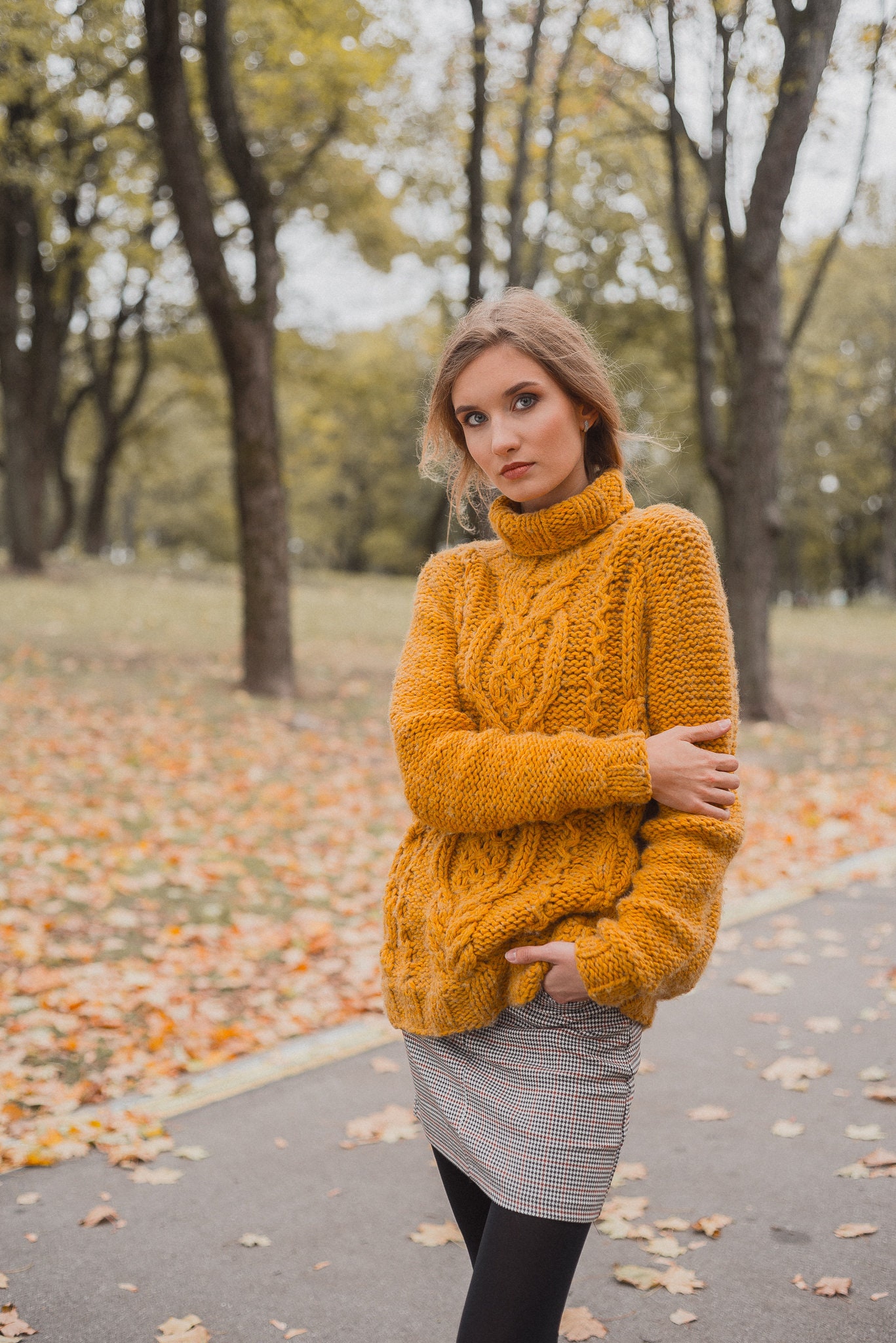 Cable Knit Handmade Cozy Plus Size Winter Warm Sweater Made From Merino ...