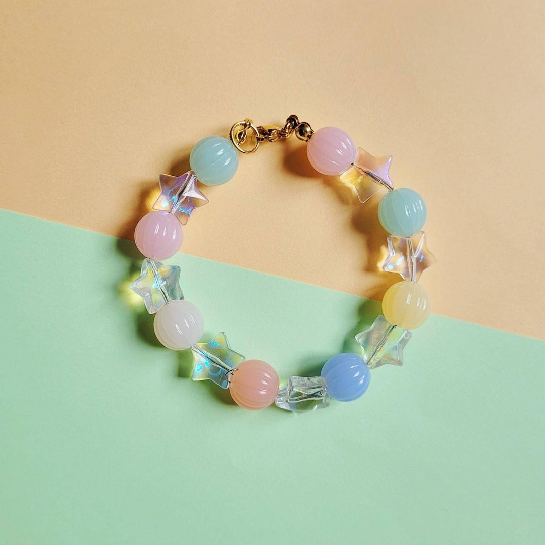 Pastel Star Beaded Bracelet - Etsy