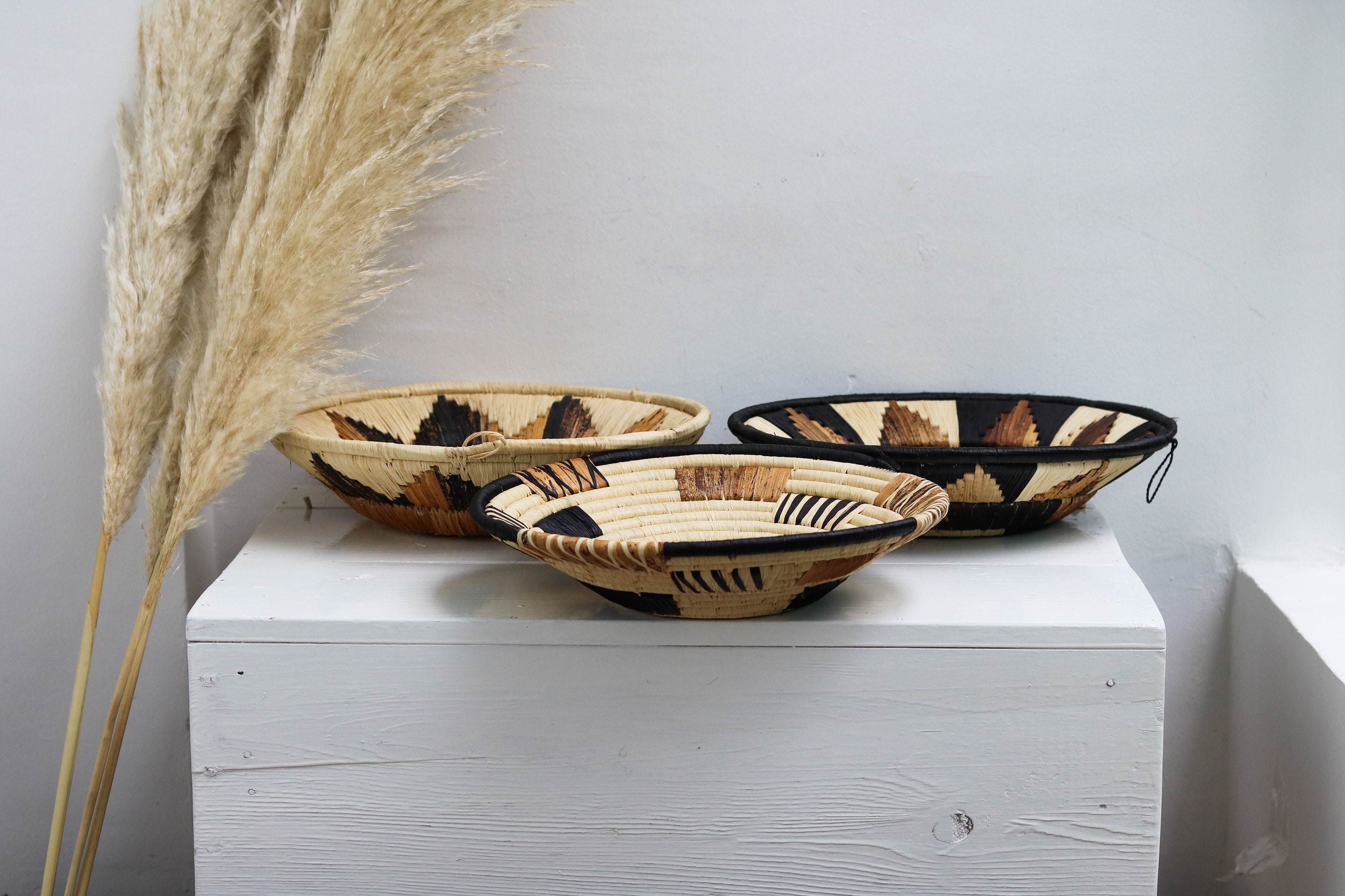 Banana Fiber Basket Woven Wall Basket Raffia Basket African - Etsy