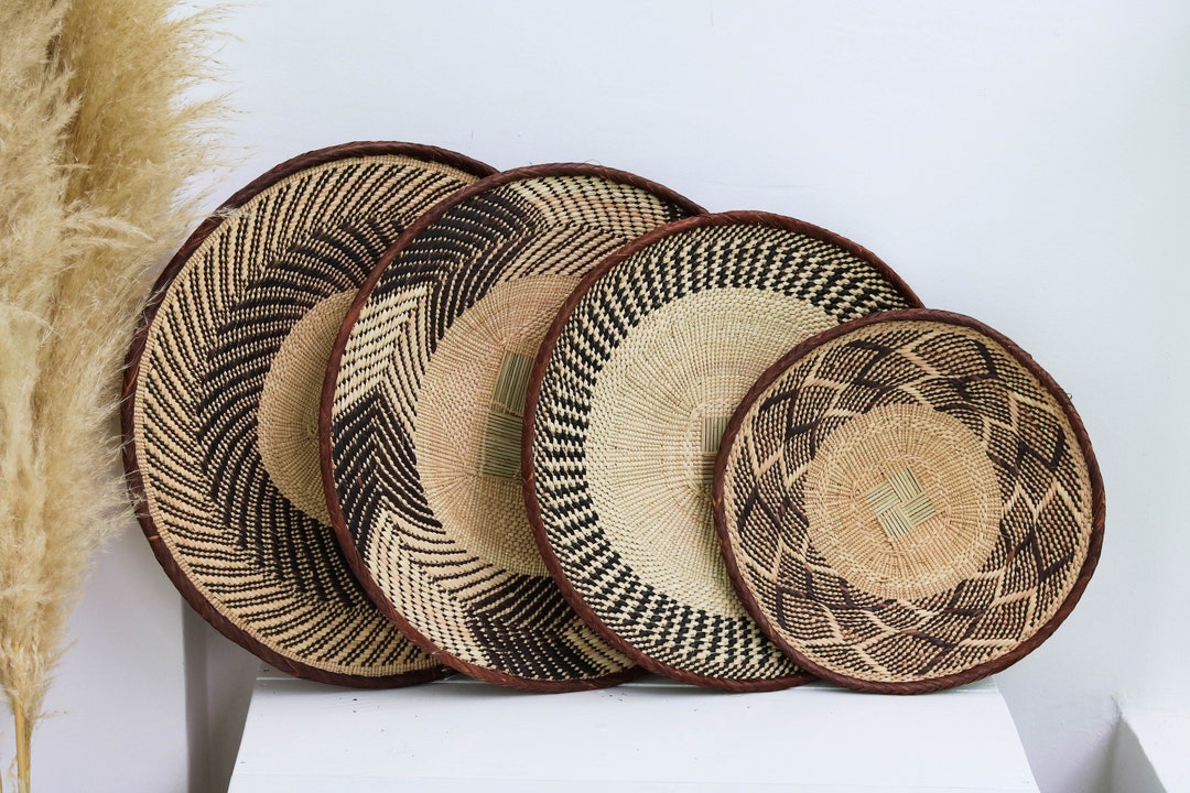 African Tonga Baskets, Binga Wall Baskets, Woven Wall Décor, Zimbabwe ...