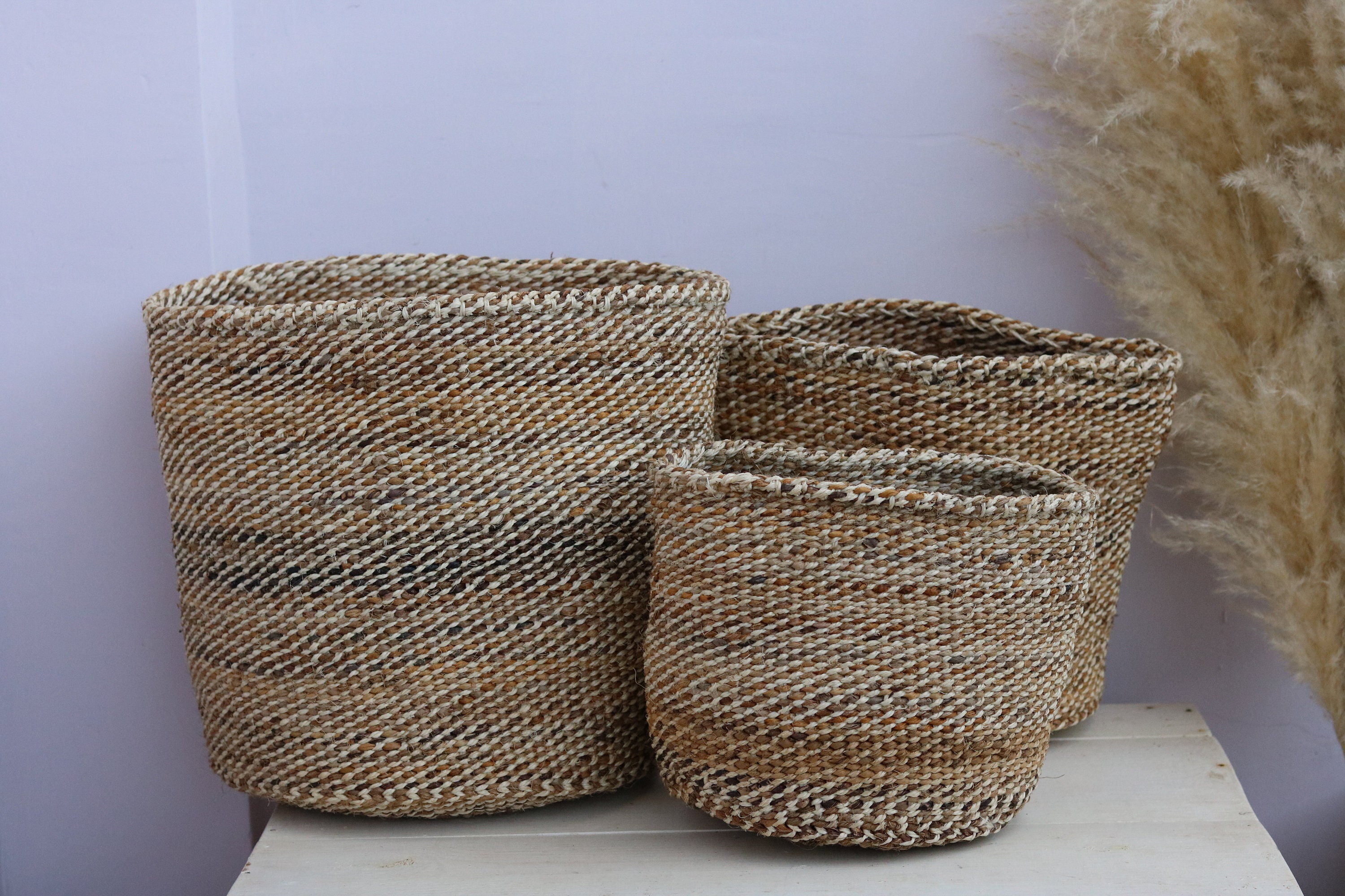 Woven Banana Fiber Basket Sisal Woven Planters African Woven - Etsy