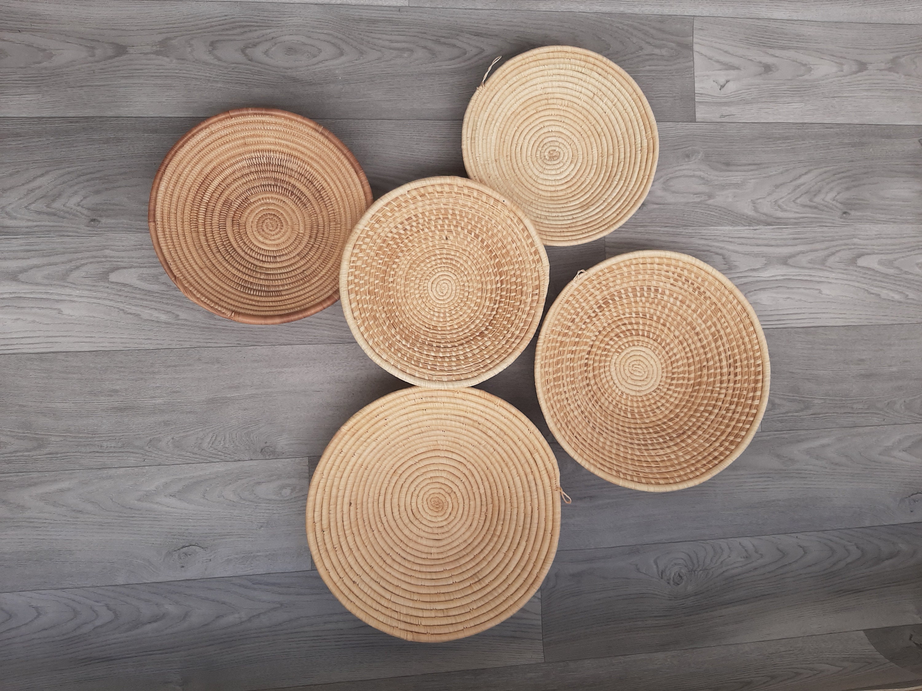 African Wall Basket, Neutral Tone Baskets, Raffia Basket, Woven Wall ...