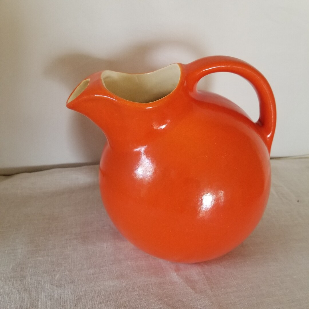 Orange Ball Pitcher With Ice Lip Rum Rill 547 Pretty Table Pitcher ...
