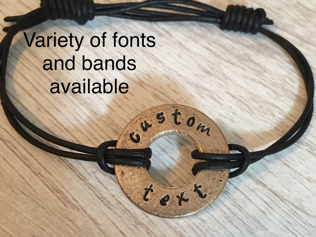 CUSTOM WASHER Bracelet/bronze/various Bands/personalize/gift for Her ...