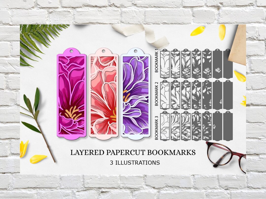 Bookmark SVG, Flower Bookmark Template, Flower Bookmark Svg, File for ...