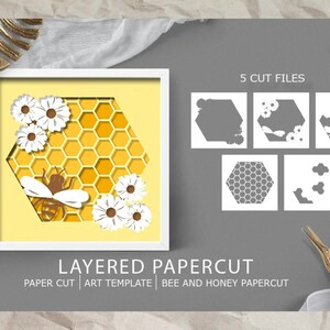 Bee SVG, Shadow Box Craft, 3D Shadow Box, Layered Shadow Box, Cricut ...