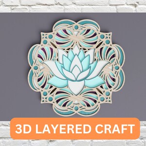 3D Layered Lotus Mandala SVG, 3D Mandala, Svg Files for Cricut, Laser Cut Files, DIY Mandala ...