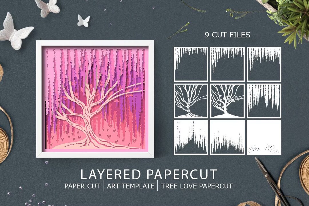 Tree SVG, 3D Layered Papercut Design, Shadow Box, Paper Cut Template ...