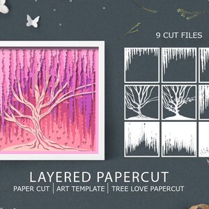 Tree SVG, 3D Layered Papercut Design, Shadow Box, Paper Cut Template ...