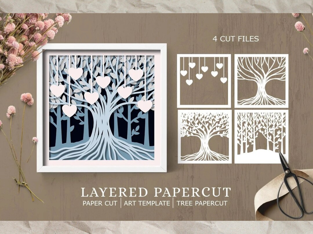 Tree SVG, Layered 3D Papercut Shadowbox, 3D Layered Shadow Box, Cricut ...