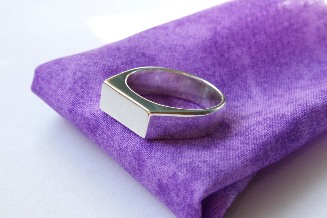 Rectangular Seal Ring, Solid Silver Seal - Etsy