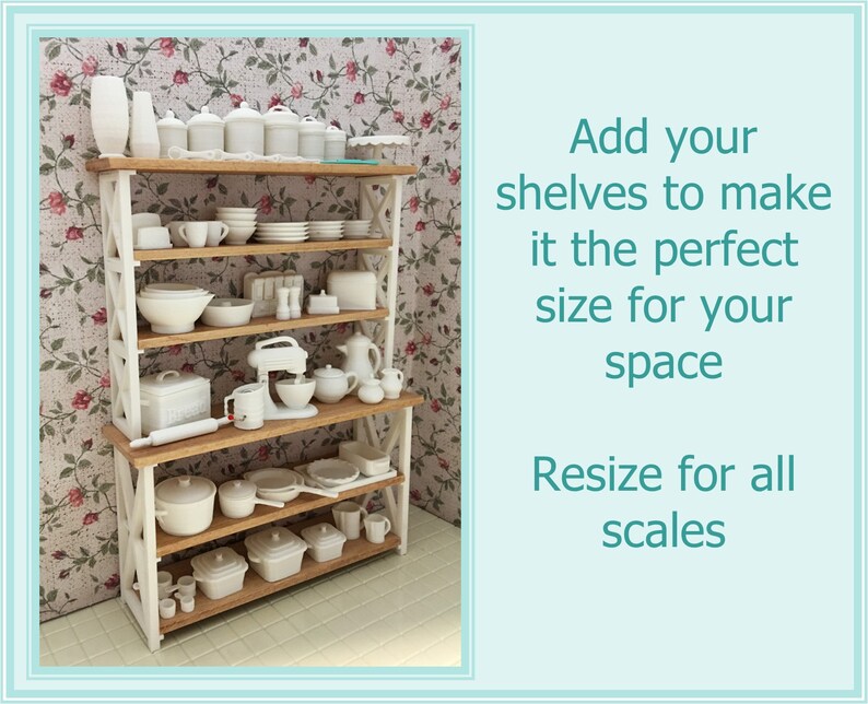 1:12 Dollhouse Baker's Rack Side Panels 3D Print File STL Instant ...