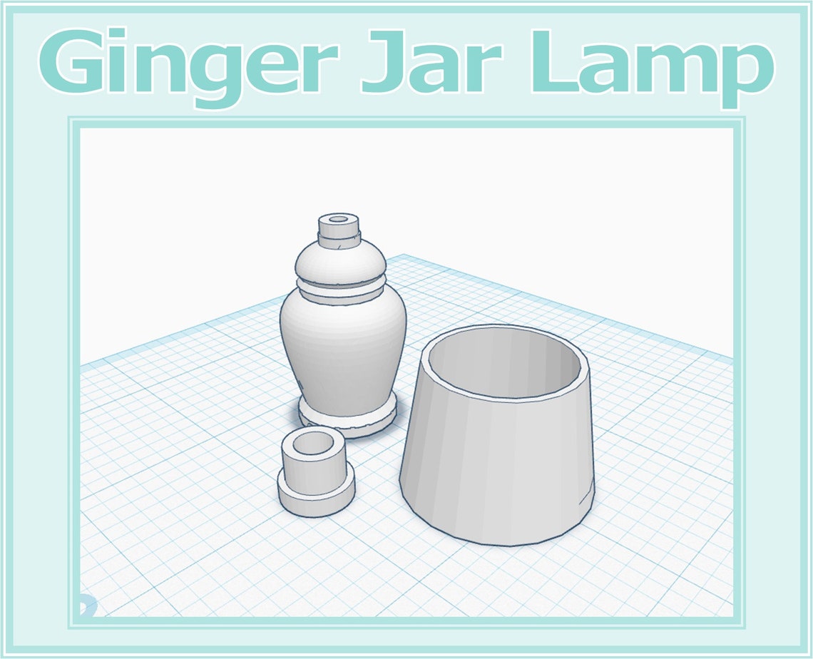 1:12 Dollhouse Ginger Jar Lamp & Shade 3D Print File STL Instant ...